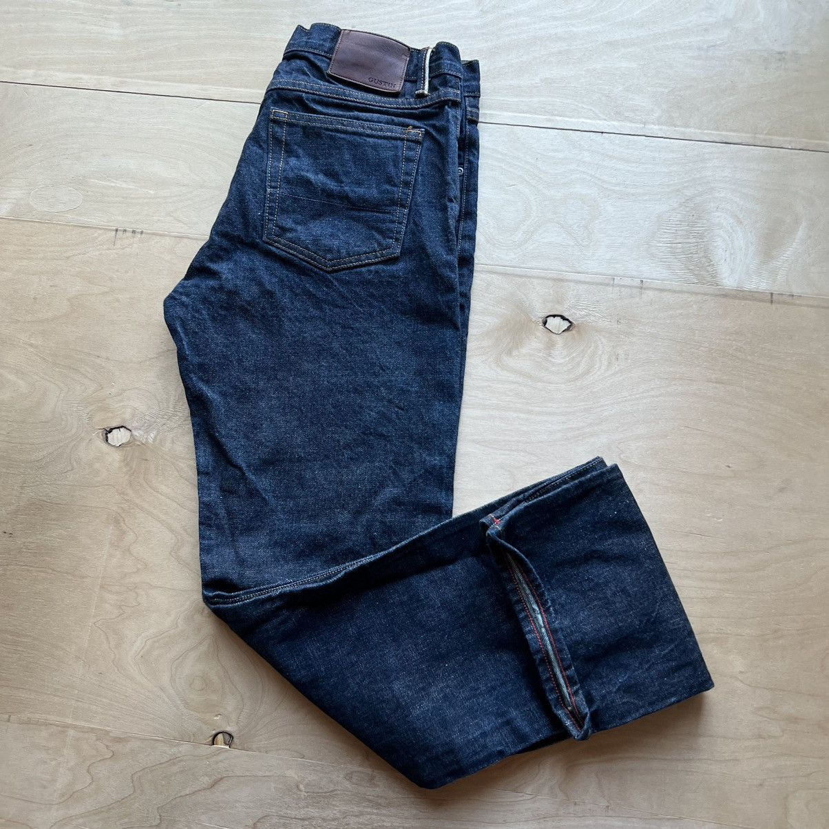 Gustin Gustin Selvedge Jeans 34 Blue Denim Dark Wash Button Fly | Grailed