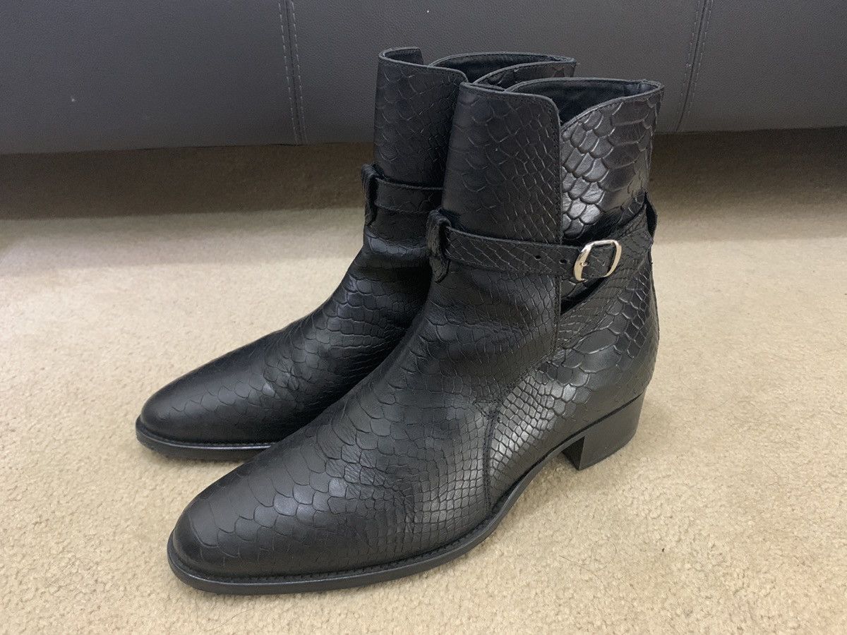 From The First Black Python Effects Leather Jodhpur Boots EU42 | Grailed
