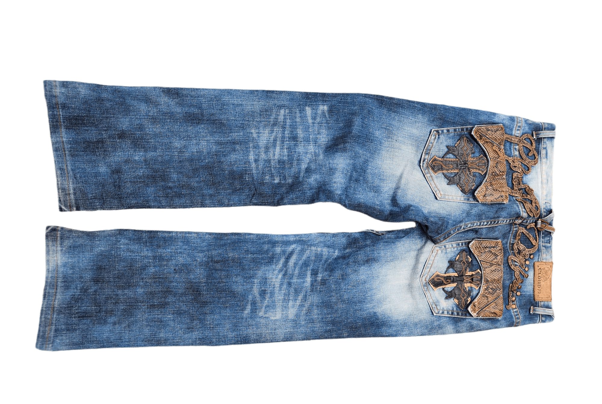 Distressed Denim × Japanese Brand × Vintage Cloud 72 Japanese Jeans Chrome Heart Inspired Pants ...