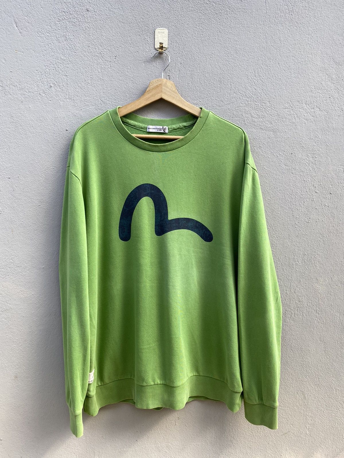 Evisu 💥EVISU Iconic “Seagull” Logo Rare Sz XL Green Jumper | Grailed