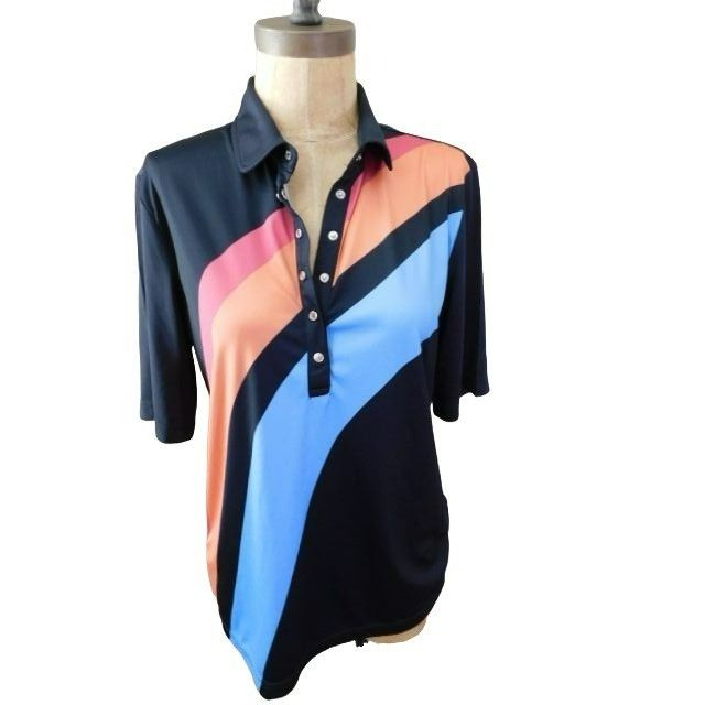 Other Zyia Size L Large Active Collared Golf Sporty Shirt Top | Grailed