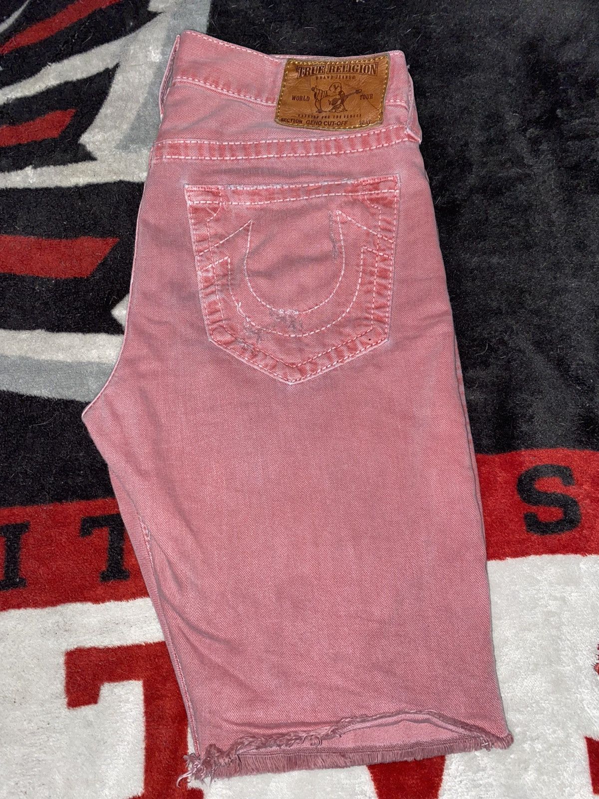 True Religion true religion pink denim shorts | Grailed