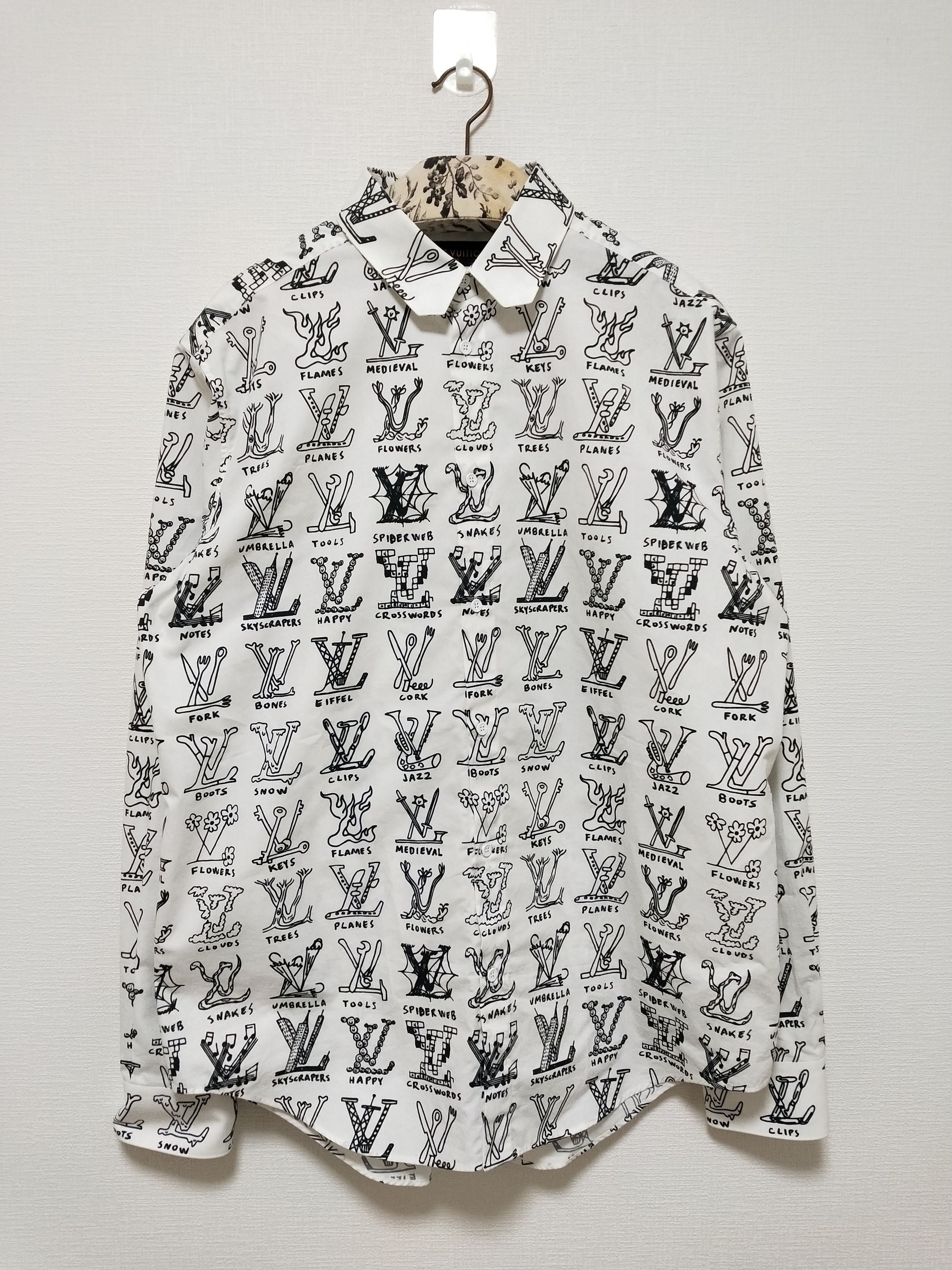 Louis Vuitton × Virgil Abloh Placed Graphic Cartoons Shirt | Grailed
