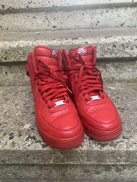 Nike Nike Air Force 1 High ID All Red Men's RARE 808785-995 | Grailed