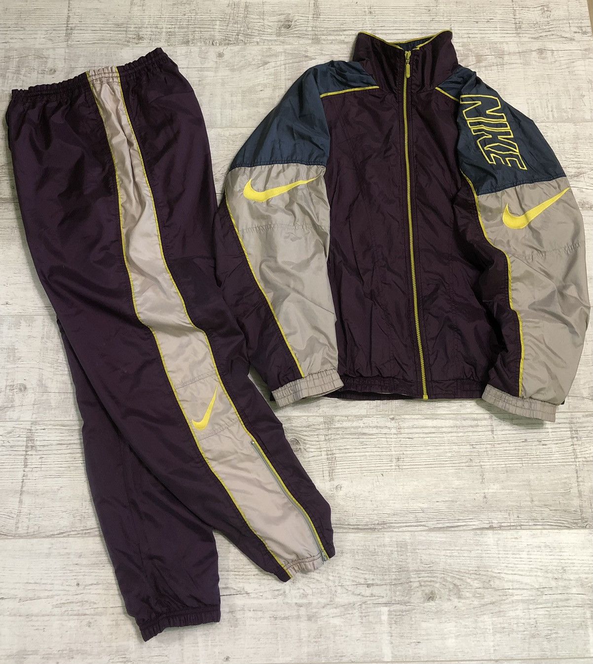 Nike × Streetwear × Vintage Rare Vintage Nike Drill Nylon Tracksuit Set ...