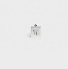 Celine Alphabet T Cufflink in Brass with Rhodium Finish in Silver | Grailed