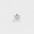 Celine Alphabet V Cufflink in Brass with Rhodium Finish in Silver | Grailed