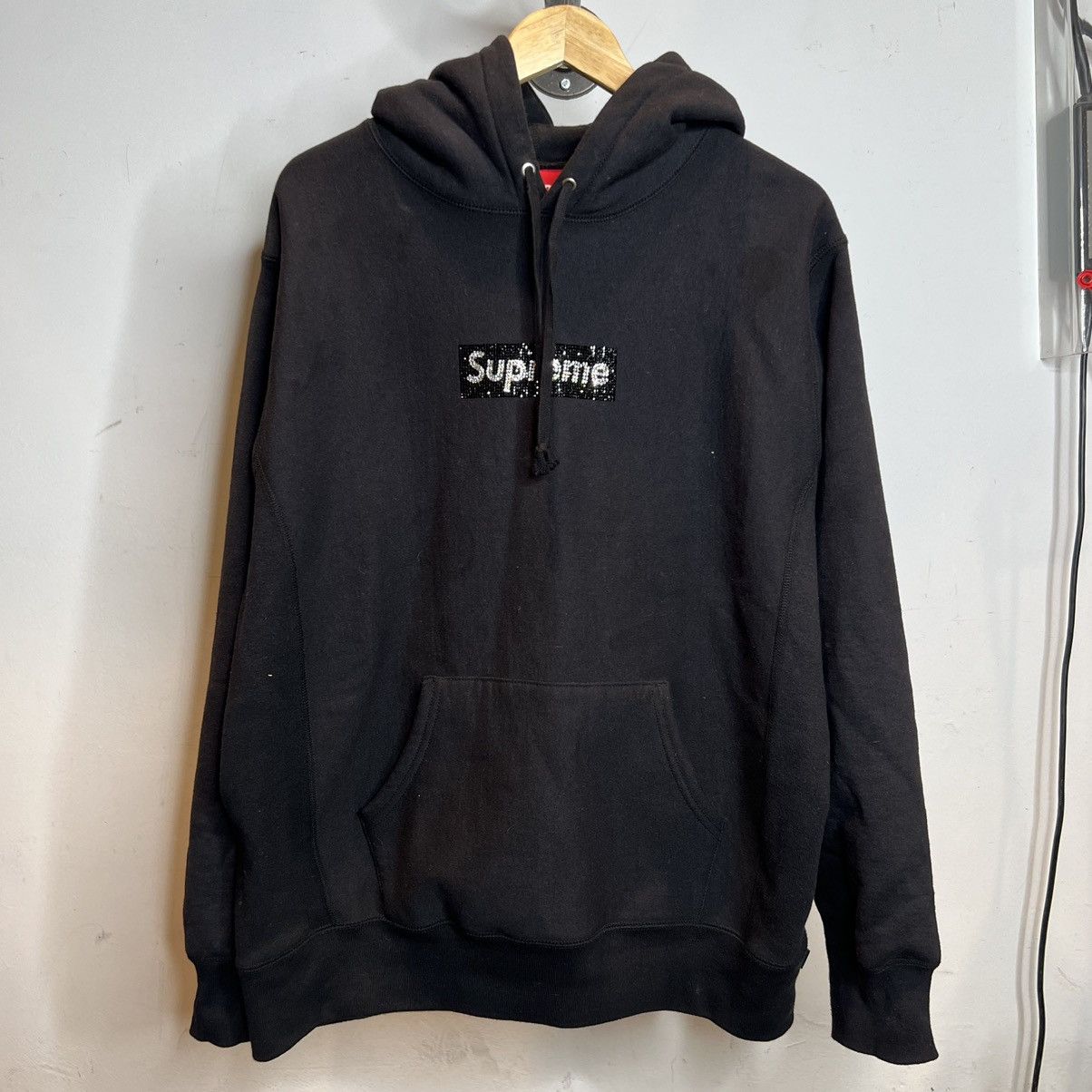 Supreme × Swarovski Supreme Swarovski Box Log Hoodie | Grailed