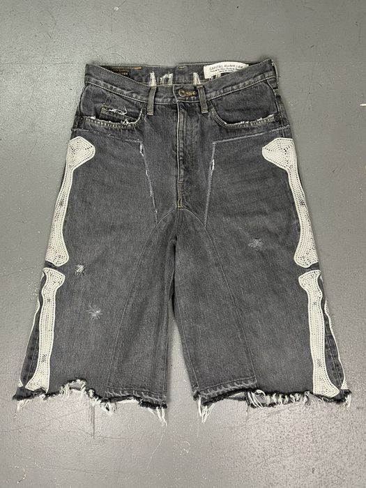 Kapital Kapital Kountry Original Skeleton Bone Denim Shorts | Grailed
