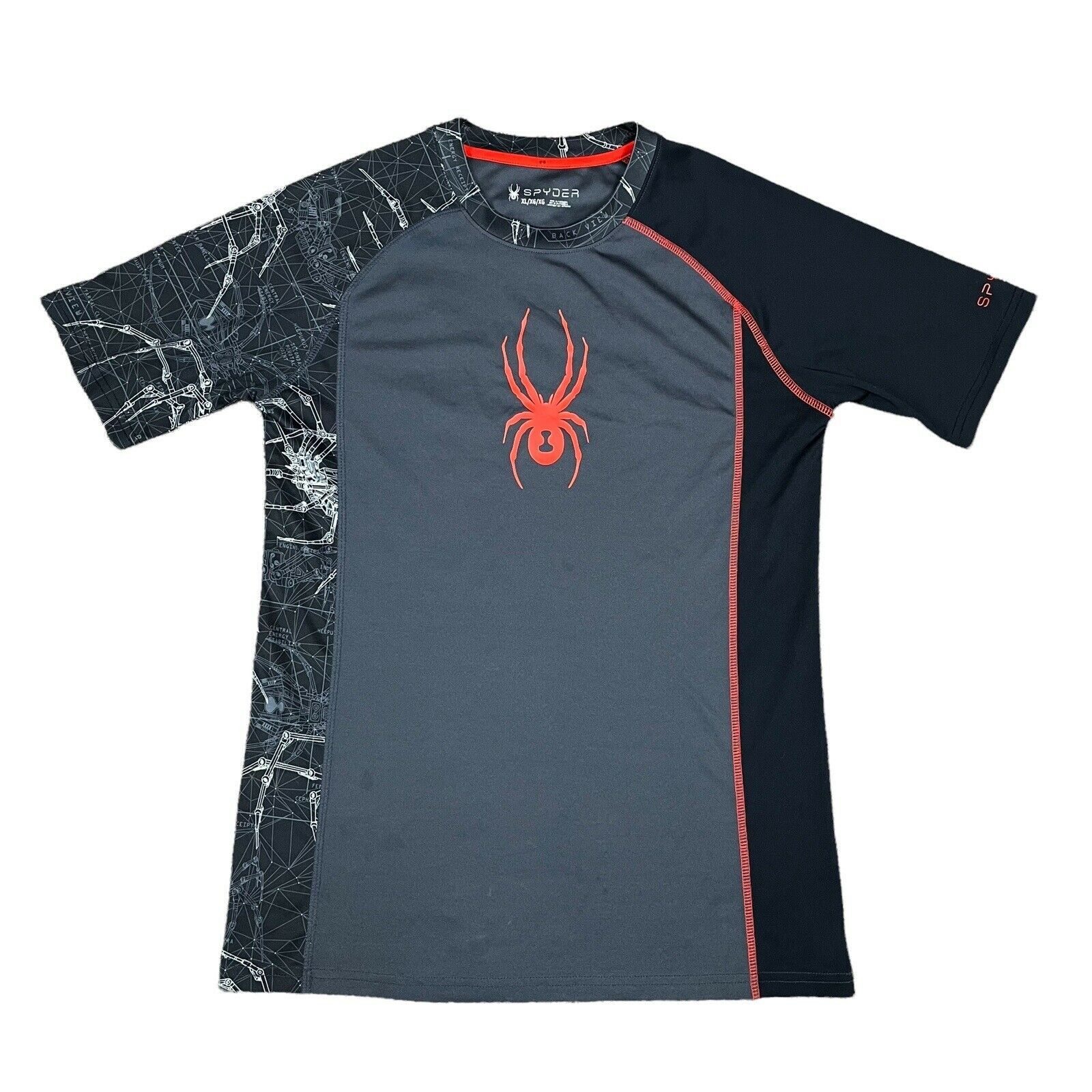 Spyder Spyder Shirt Youth Extra Large Gray Red Stretch Lightweight ...