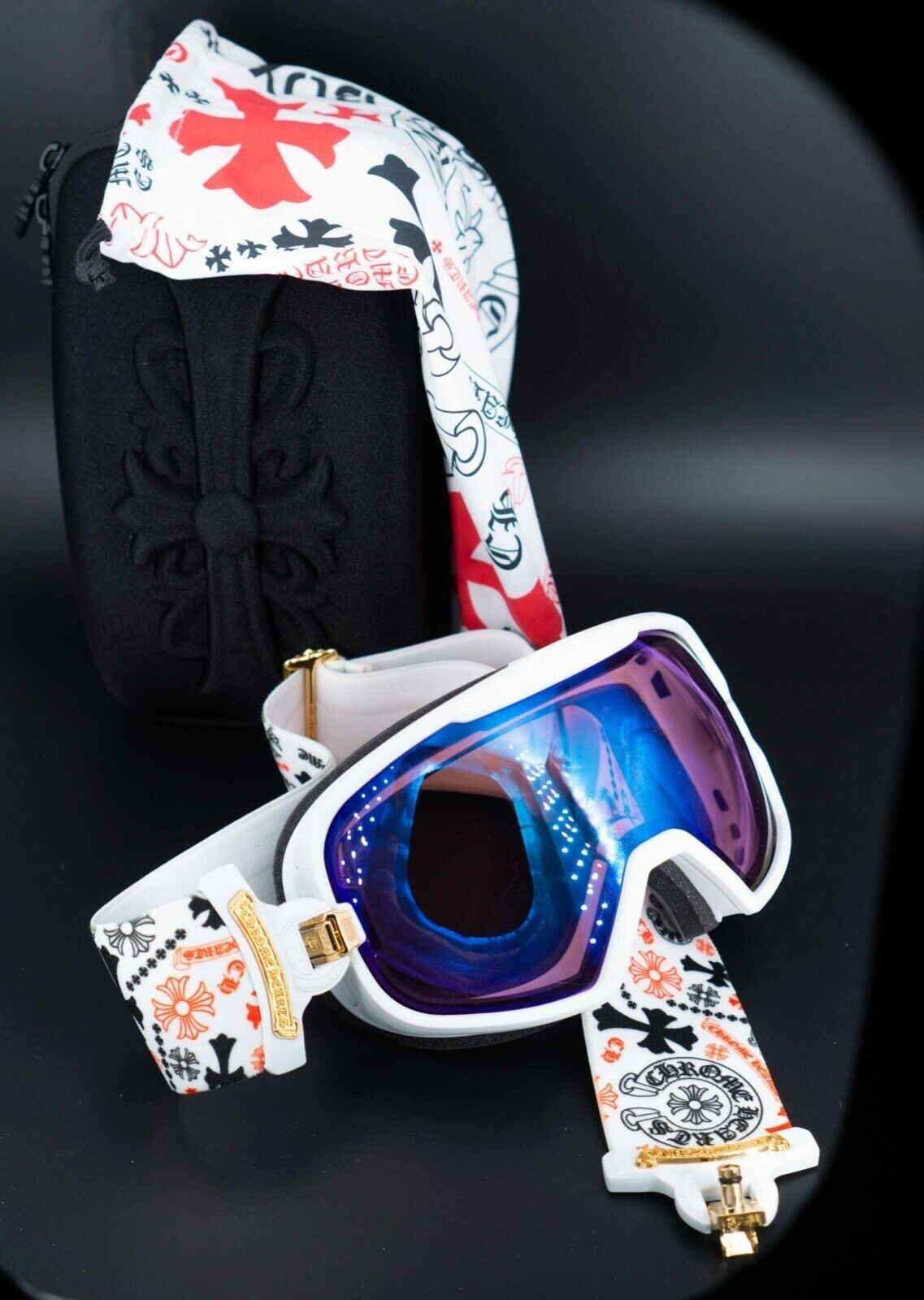 Chrome Hearts Chrome Hearts 22K Gold Plated Ski Mask Goggles | Grailed