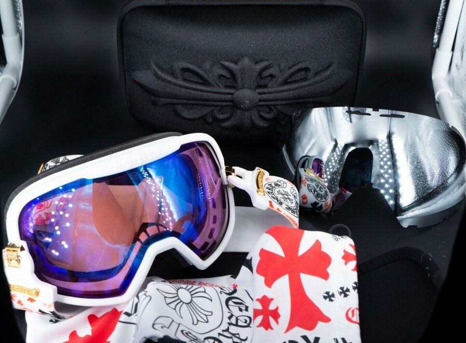 Chrome Hearts Chrome Hearts 22K Gold Plated Ski Mask Goggles | Grailed