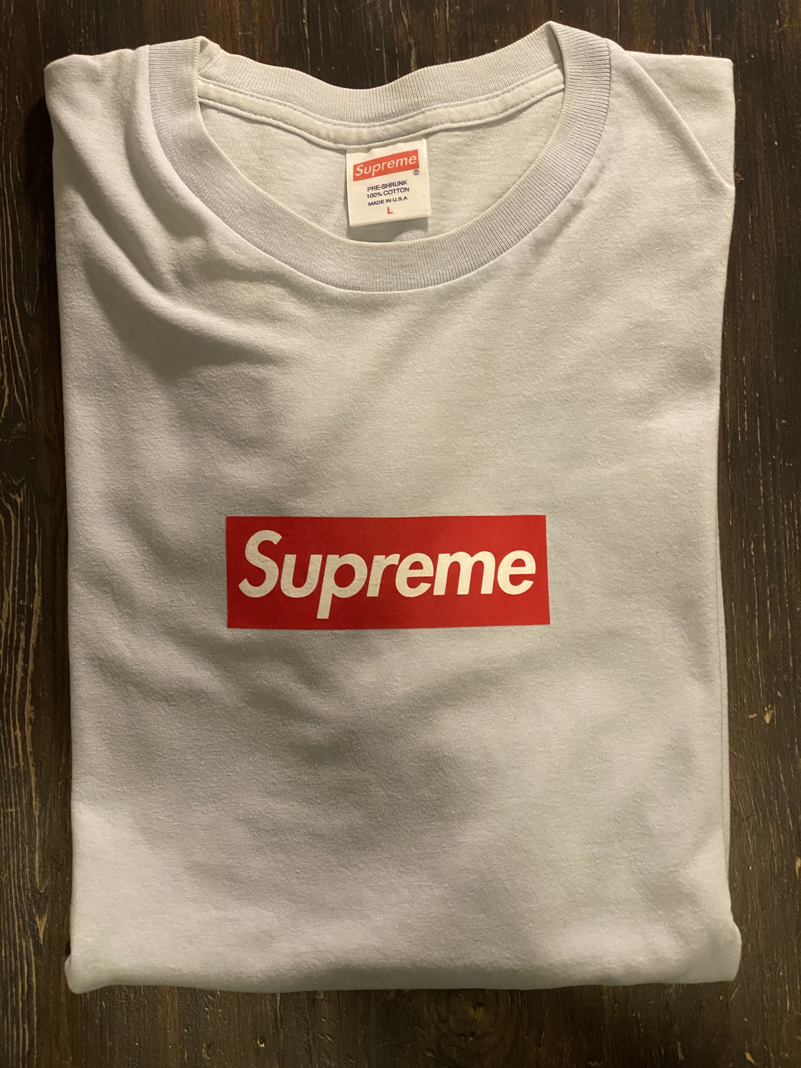Supreme Supreme 20th Anniversary Box Logo Tee - Light Blue | Grailed