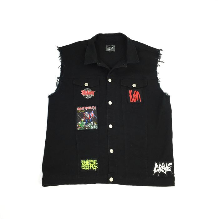 Custom Black Premium Vest Punk Rock PATCHES HANDMADE WORK | Grailed