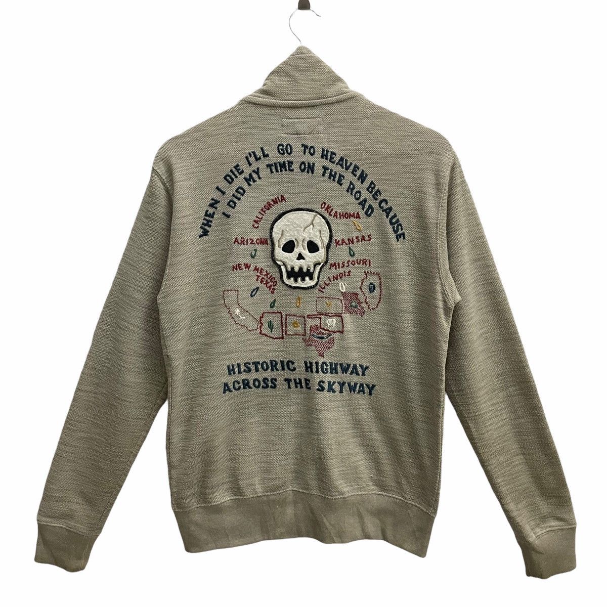 Avirex × Streetwear VINTAGE AVIREX SKULL SWEATER FULLZIP MILITARY STYLE ...