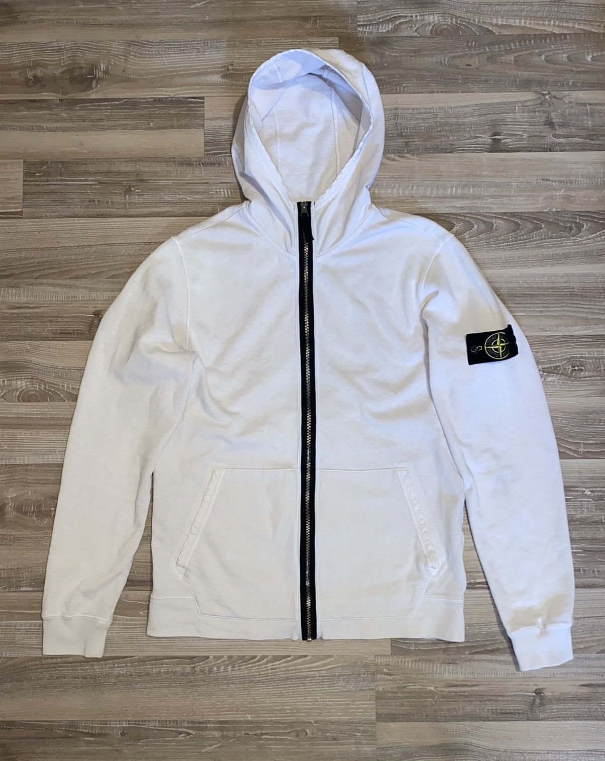 Stone Island Stone Island zip hoodie white | Grailed