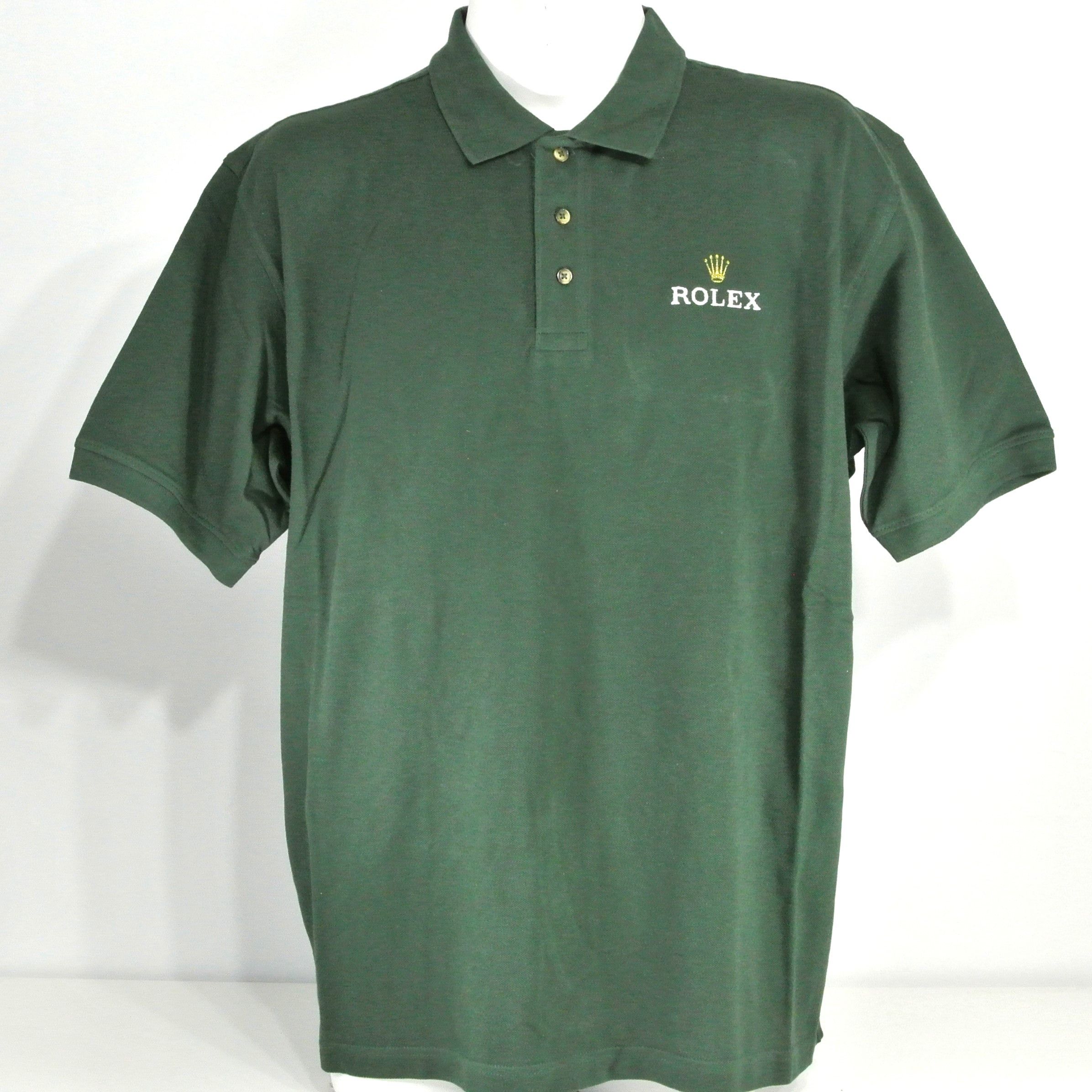 Rolex ROLEX Logo Green Polo Shirt with Gold Metallic Crown | Grailed