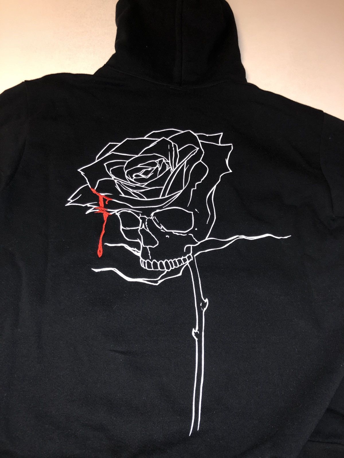 Revenge Revenge Black Rose Embroidered Zip Up Hoodie | Grailed