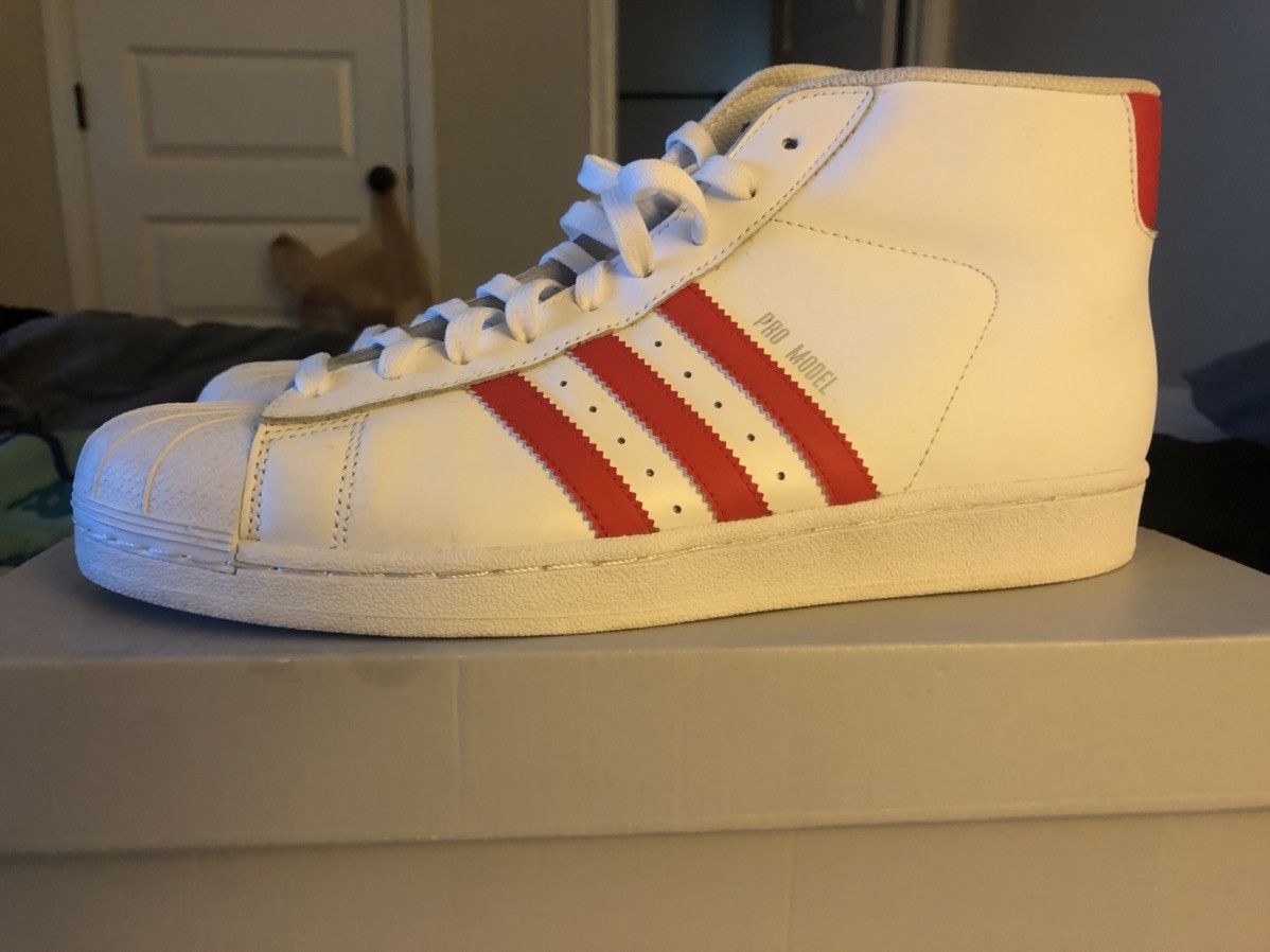 Adidas Adidas pro model white/red | Grailed
