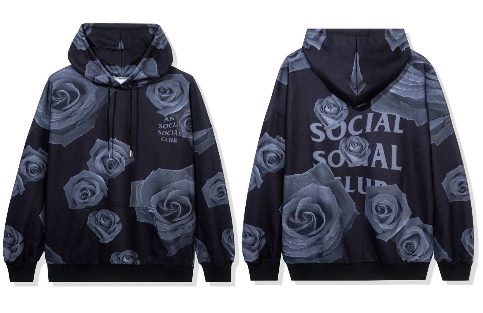 Anti Social Social Club DS ASSC Roses Petal To The Floor Black Hoodie ...