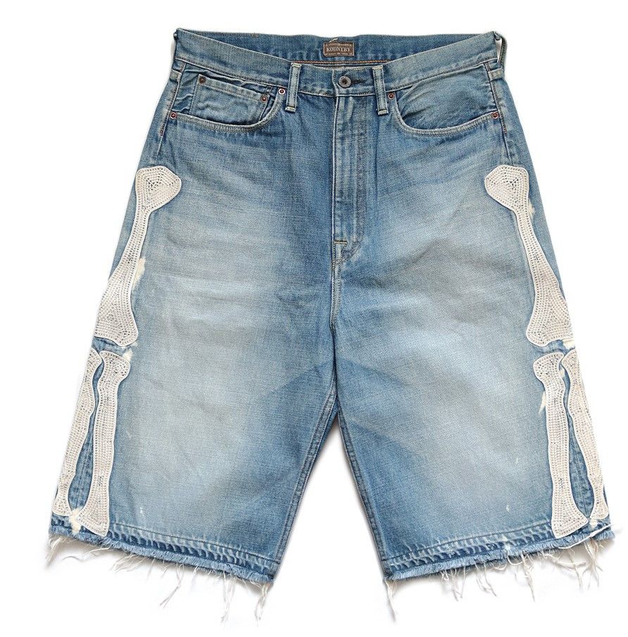 Kapital KAPITAL 14oz denim shorts bone Skeleton brand new indigo 34 ...