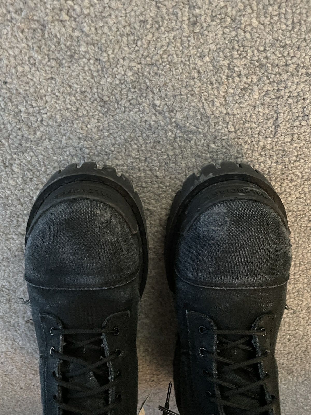 Balenciaga Size 42 Balenciaga Distressed Canvas Strike Boot | Grailed