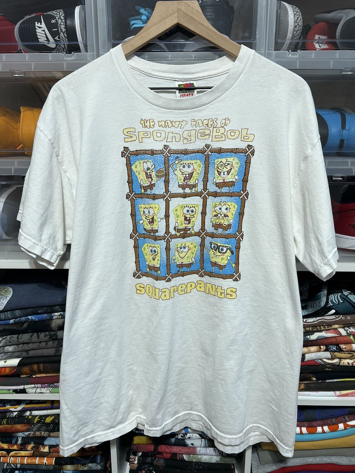Vintage Vintage Y2K SpongeBob SquarePants Many Faces Humor Graphic T ...