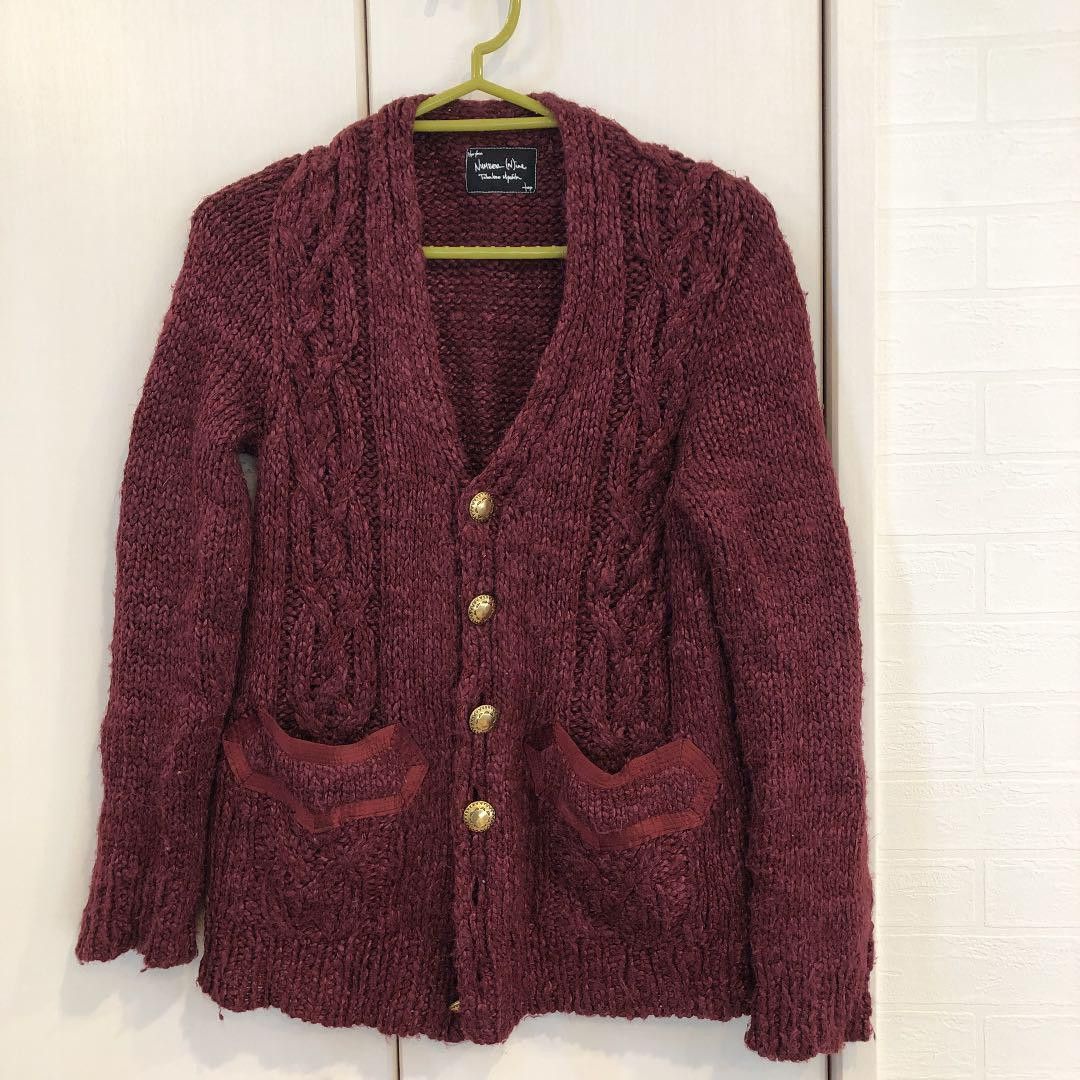 Number (N)ine NUMBER (N)INE Knit Cardigan Burgundy 2 | Grailed