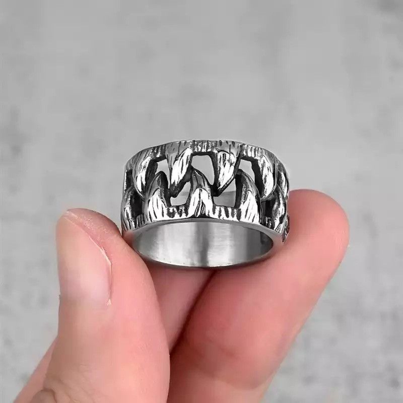 Chain Monster Teeth Ring Horror Gothic Bite Jewelry Evil Shark | Grailed
