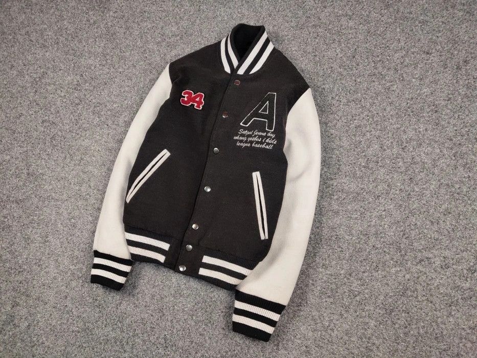 Vintage Vintage 90s Varsity Jacket Bomber USA Letterman Grey Wool | Grailed