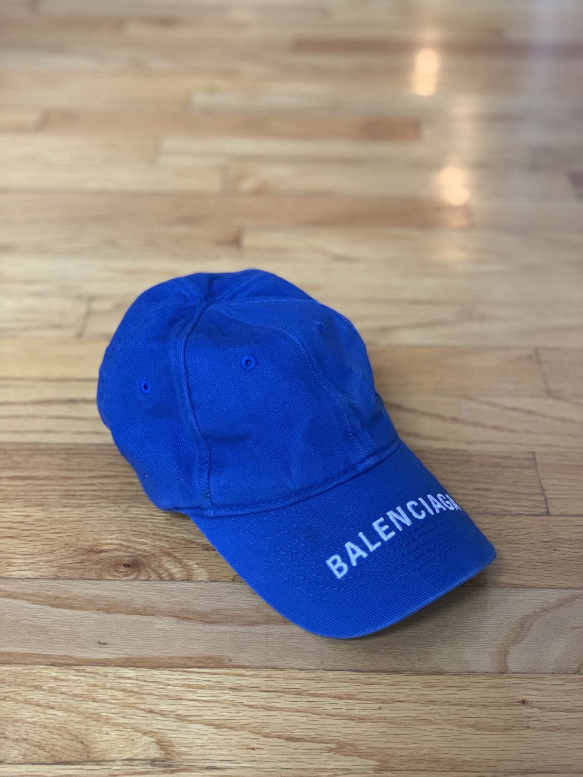 Balenciaga Blue Brim Logo Cap | Grailed