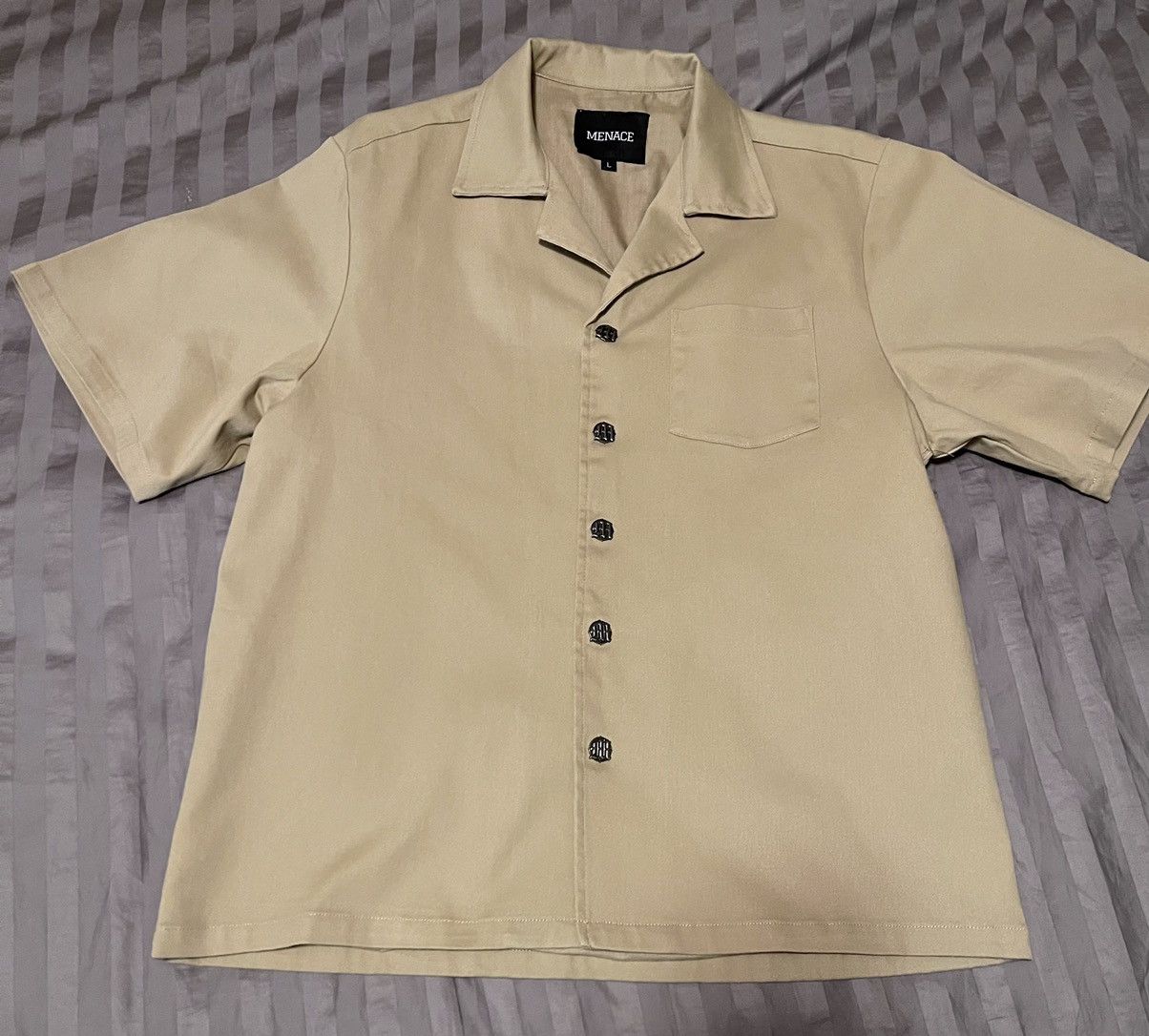 Menace × Streetwear Menace Skeletal Embossed Button up | Grailed