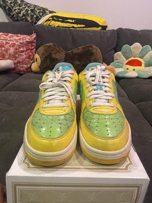 Bape Yellow Green Bapesta | Grailed