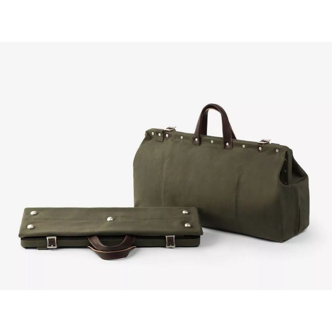 Bespoke Bespoke Post Weekender Canvas and Leather Bag Army Green Bra ...