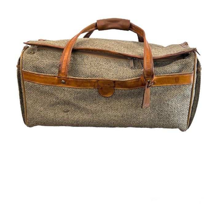 Vintage Vintage 80s Hartmann XL Duffel Bag Tweed & Leather Luggage ...