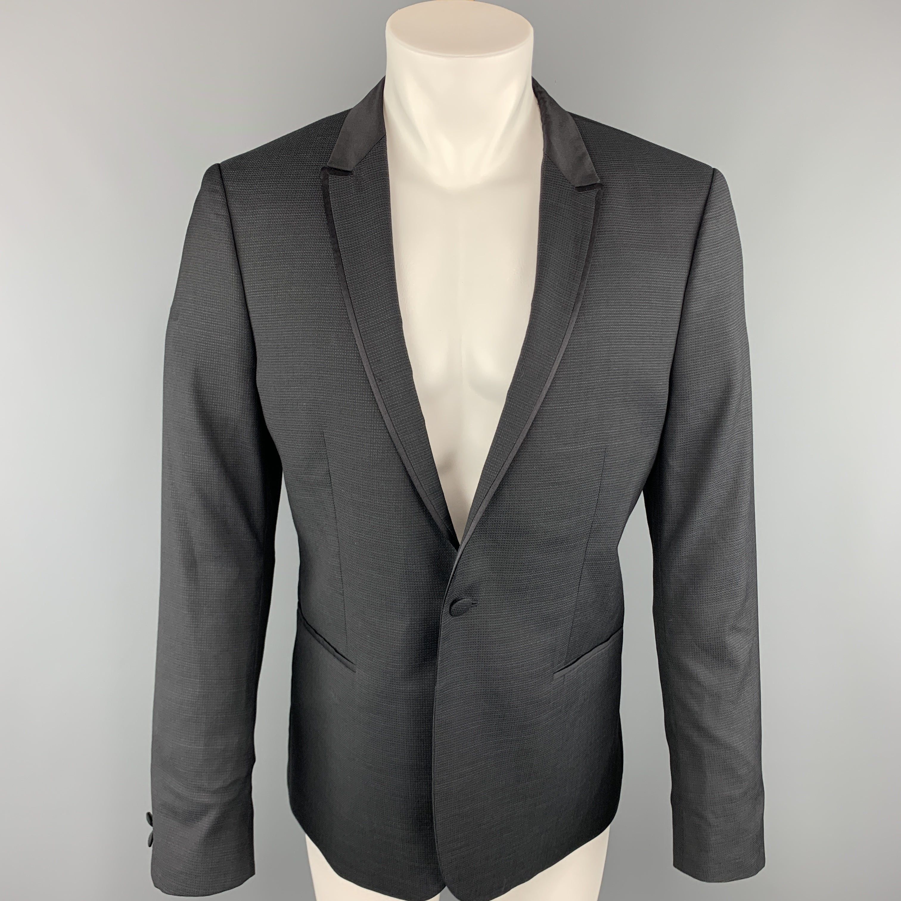 The Kooples Chest Nailhead Black Wool Peak Lapel Sport Coat | Grailed