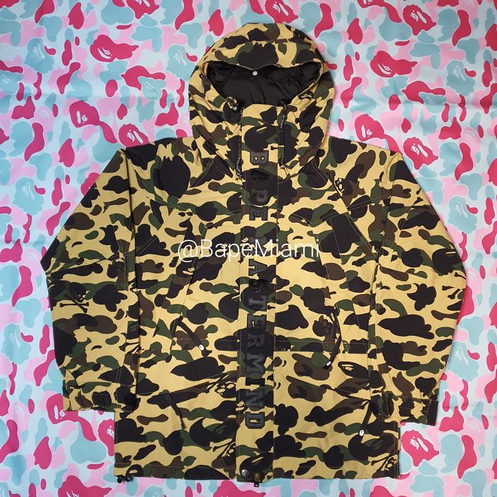 Bape Mastermind Japan x Bape Yellow Camo Snowboard Jacket | Grailed