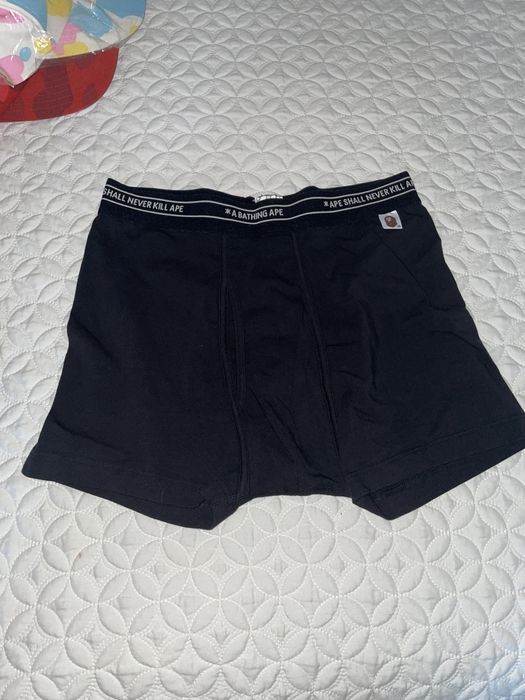 Bape Bape logo boxers black size large new a bathing ape | Grailed