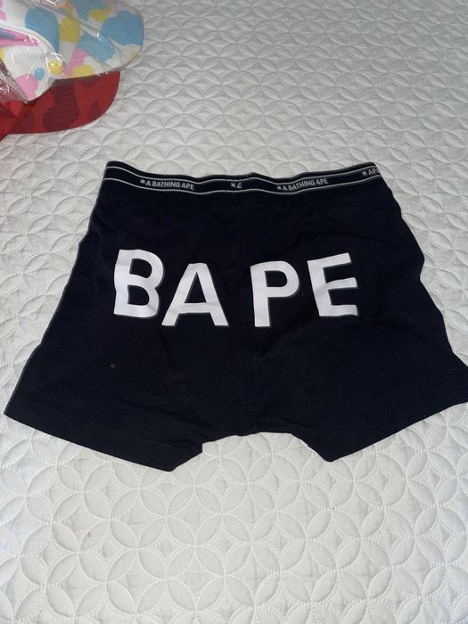 Bape Bape logo boxers black size large new a bathing ape | Grailed
