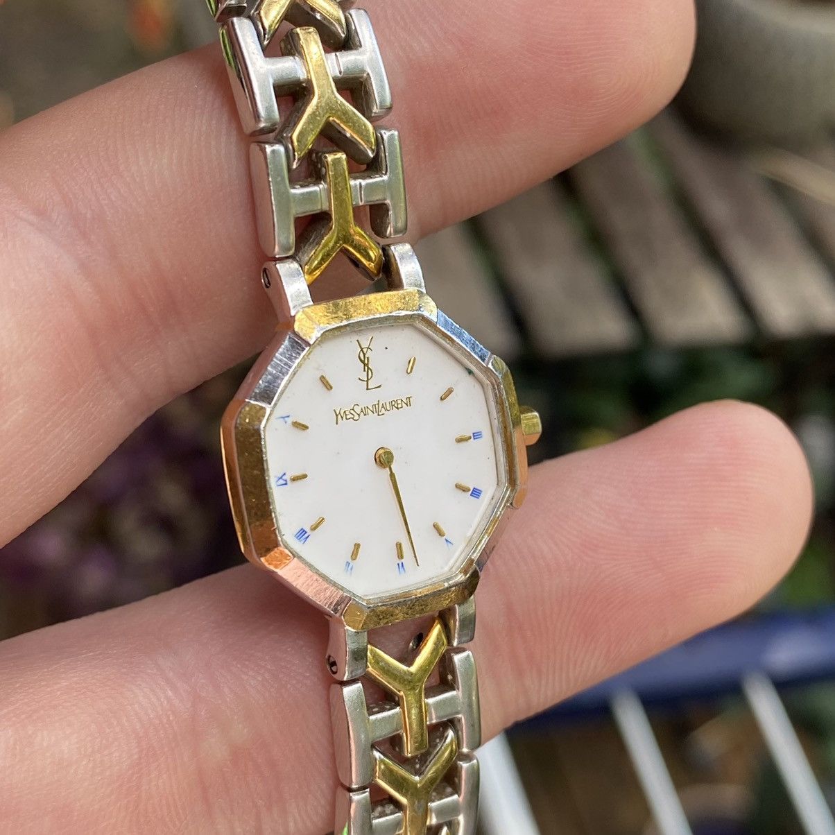 Saint Laurent Paris Saint Laurent YSL Authentic Silver Watch Monotimer ...