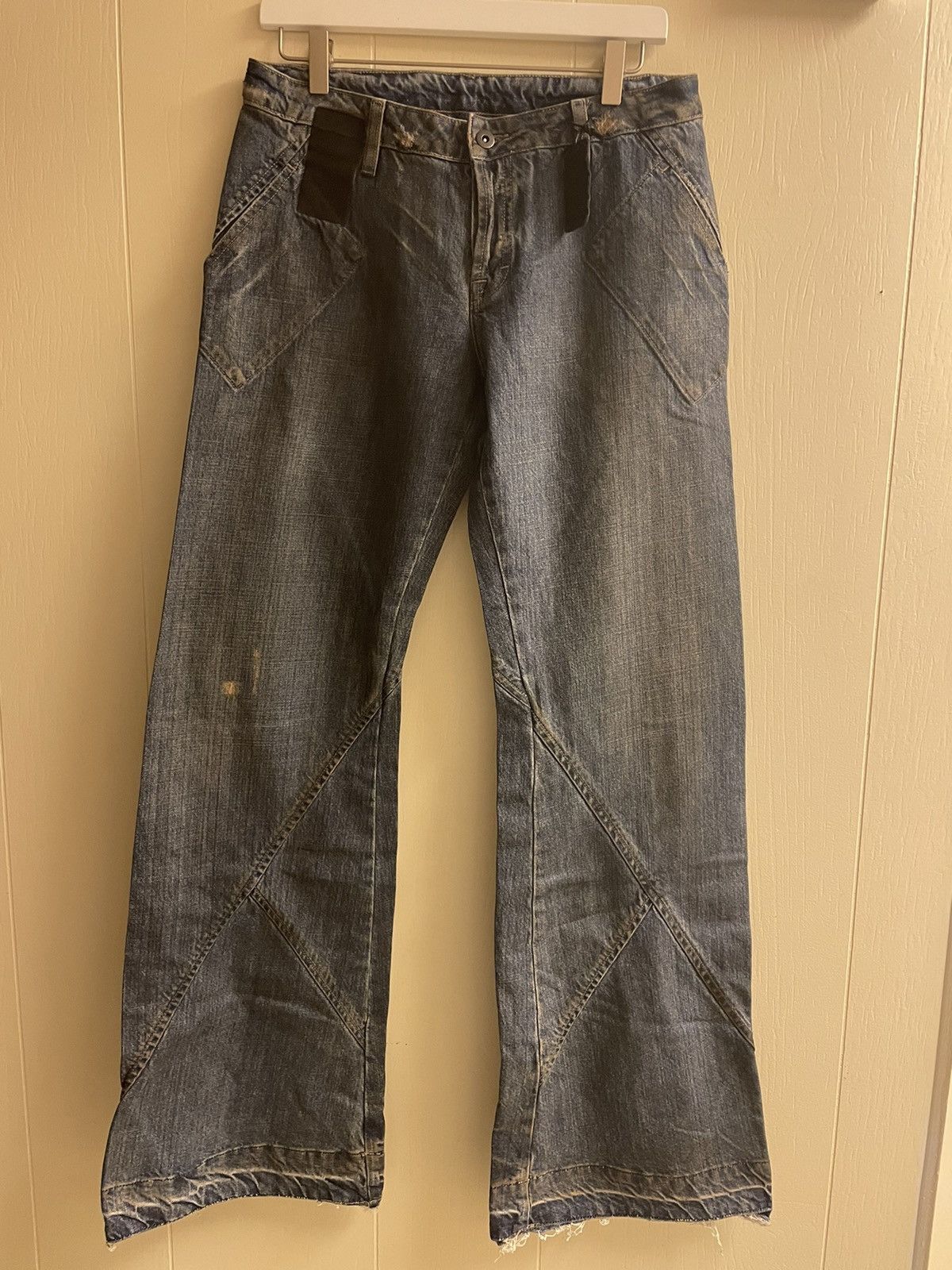 Rick Owens × Rick Owens Drkshdw NEW Rick Owens SLAB Diamond Cut Flare ...