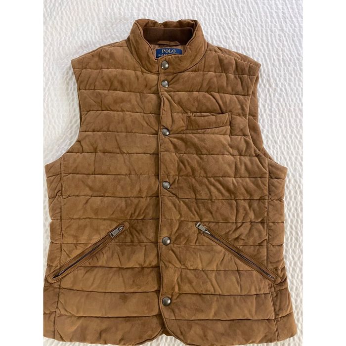 Polo Ralph Lauren POLO RALPH LAUREN Quilted Butter Soft Suede Puffer Vest | Grailed