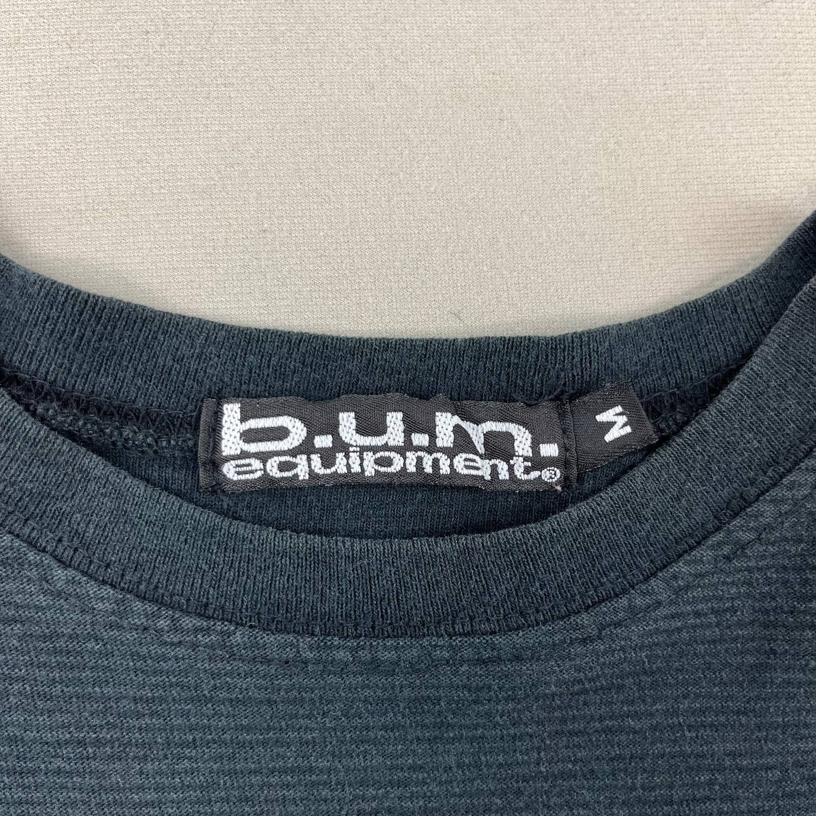 Vintage Vintage BUM Equipment T-Shirt Cropped Black Ribbed Beach 90s ...