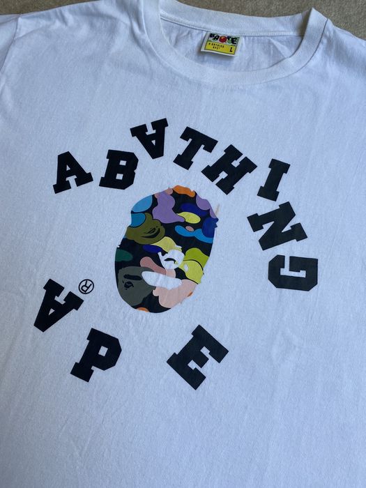 Bape Bape Scrambled Letter College Tee | Grailed