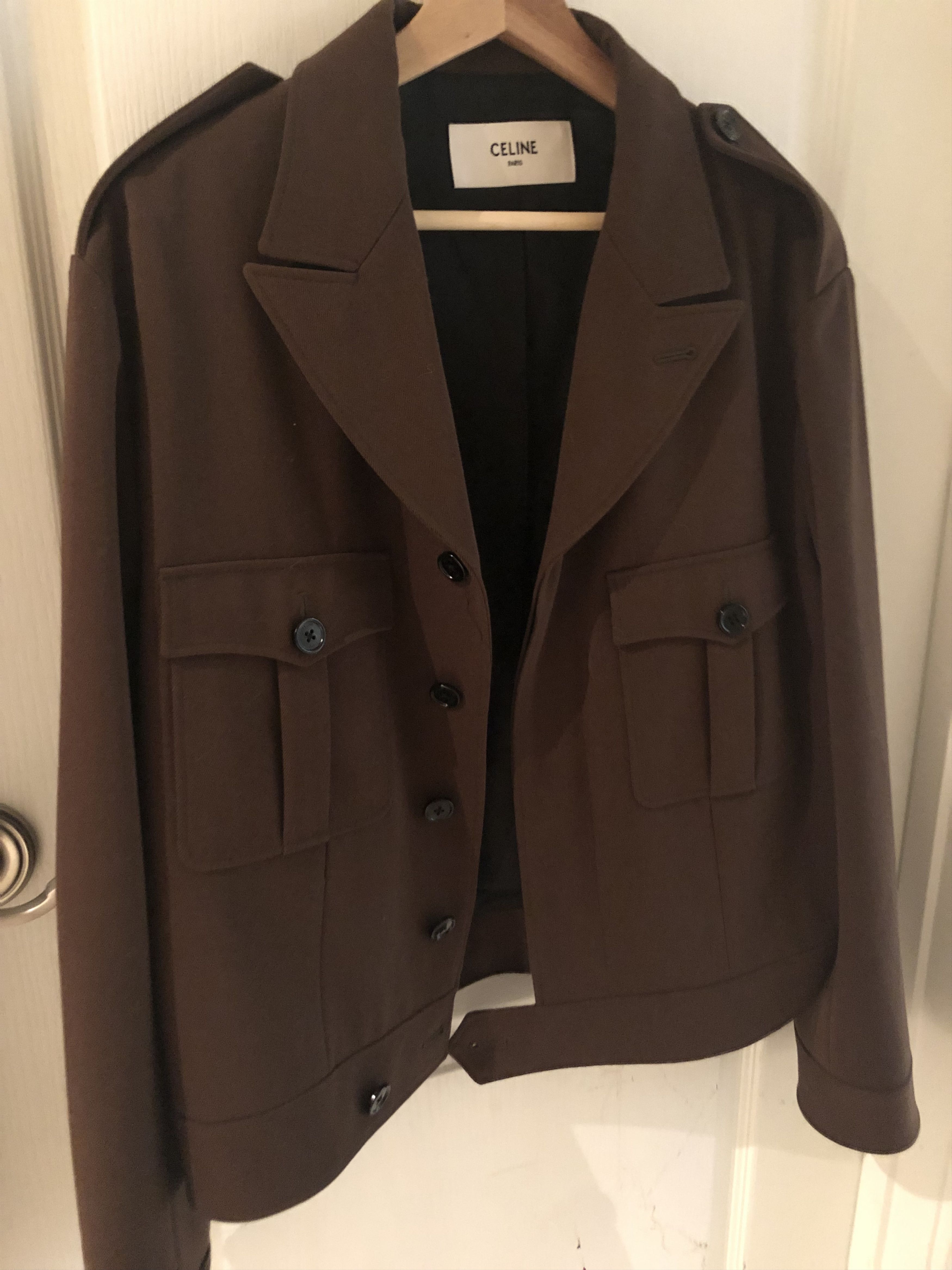 Celine Cropped Wool Gabardine Aviator Jacket | Grailed