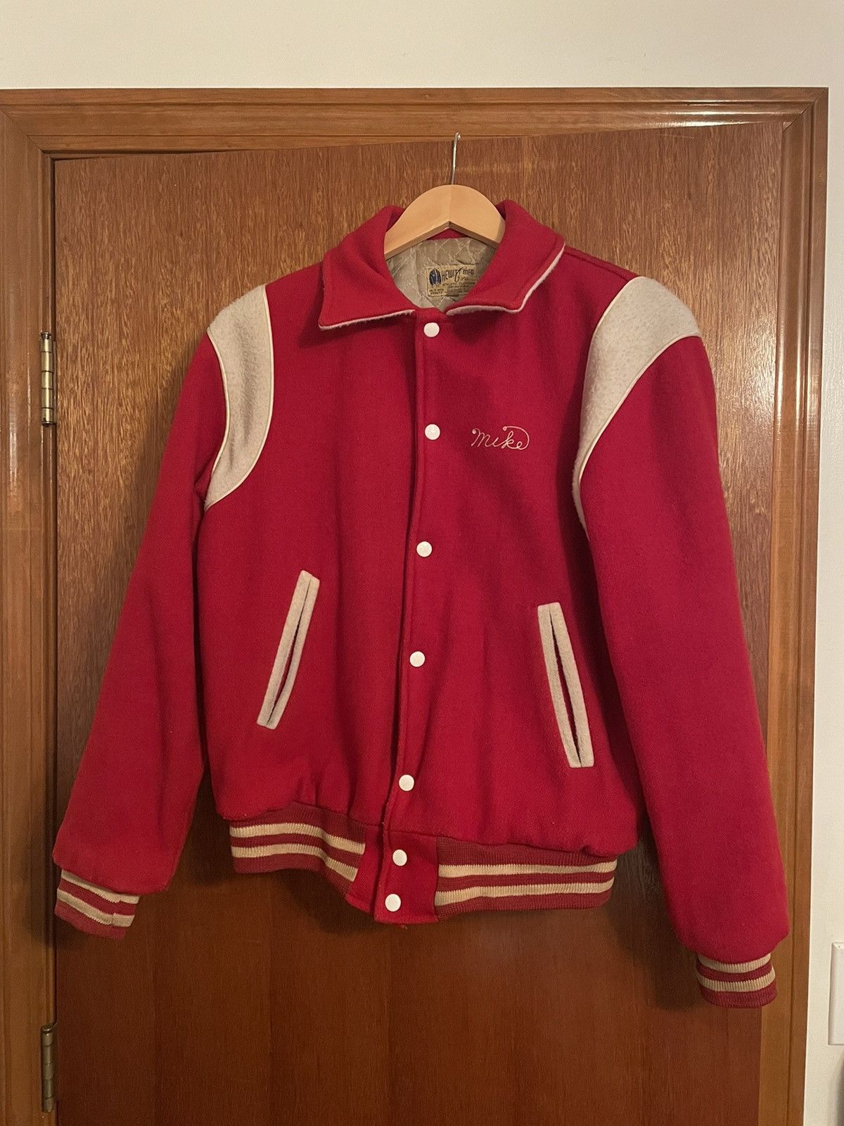 Vintage 1970s Vintage Red "WoodRow Wilson” Collared Varsity Jacket ...