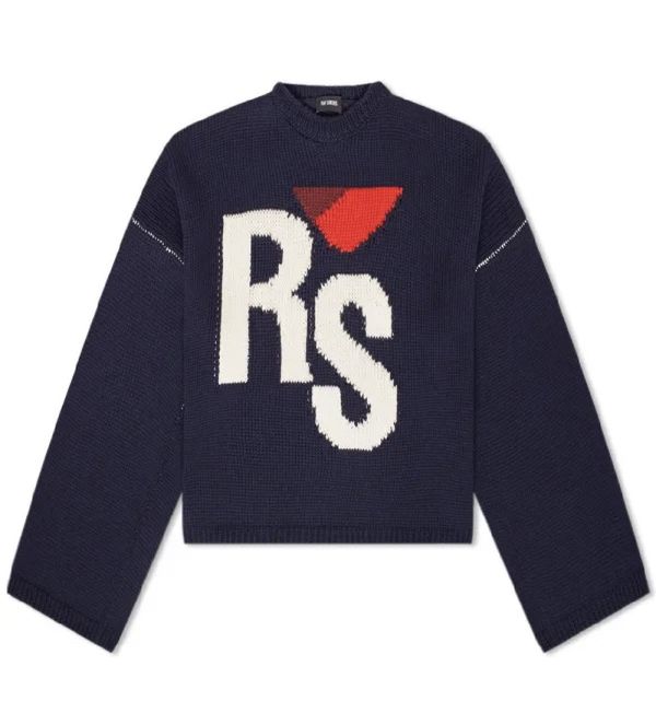 Raf Simons RAF SIMONS CROPPED OVERSIZED RS CREW KNIT | Grailed