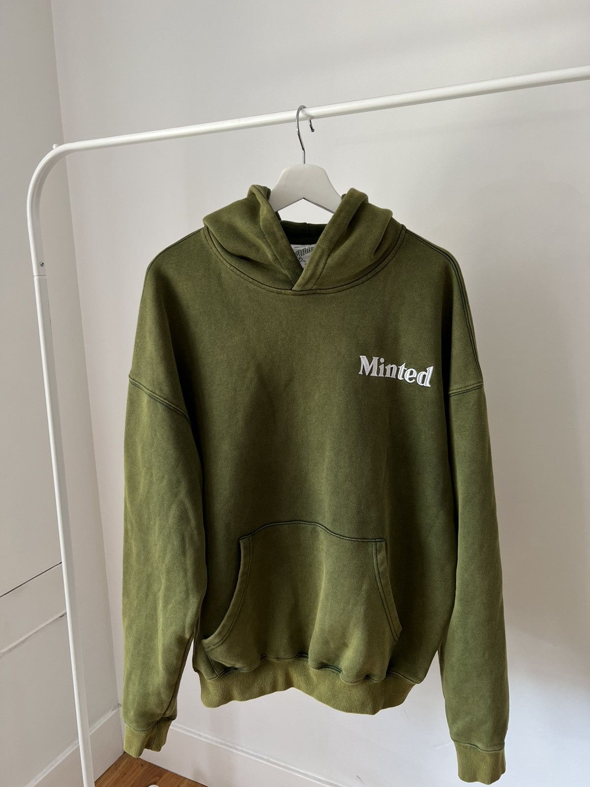 Streetwear Minted “Run Club” Hoodie - Washed Green (M) | Grailed