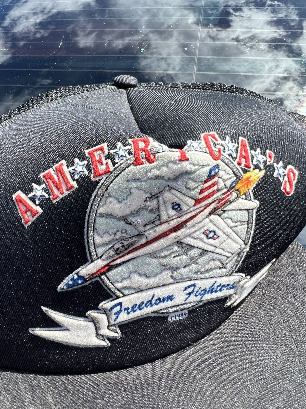 Vintage 1989 Vintage Fighter jet America freedom fighter trucker hat ...