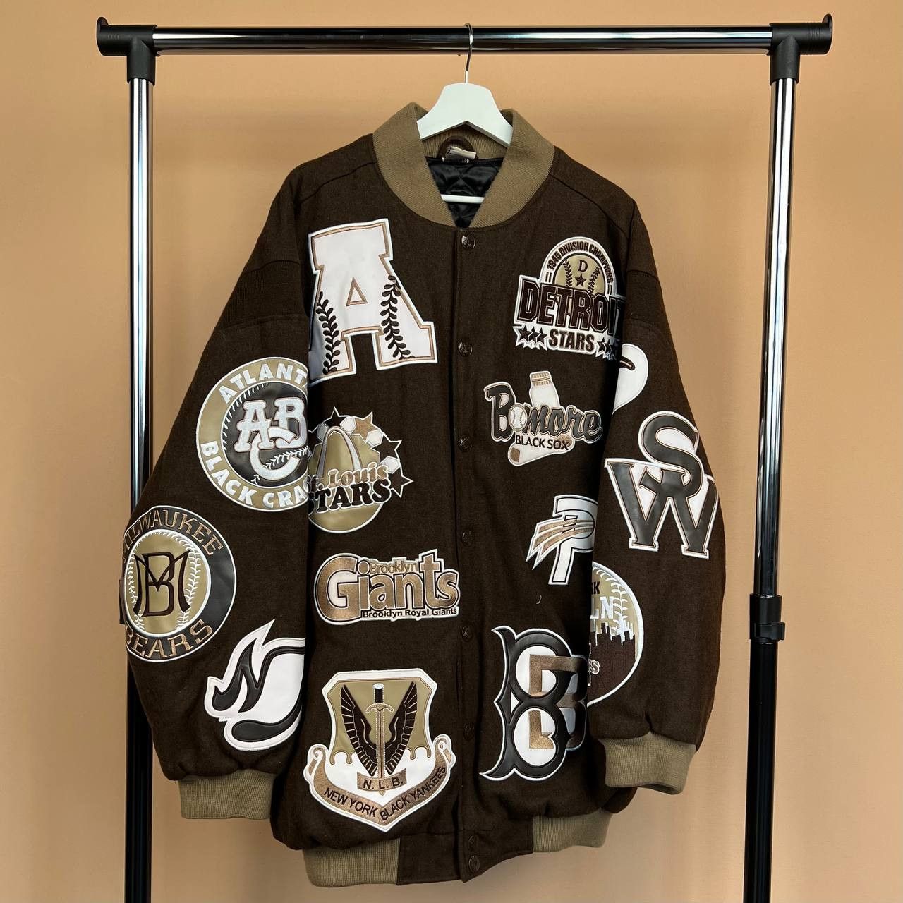 Vintage Vintage 90s Negro Baseball league All Over Patch Varsity | Grailed